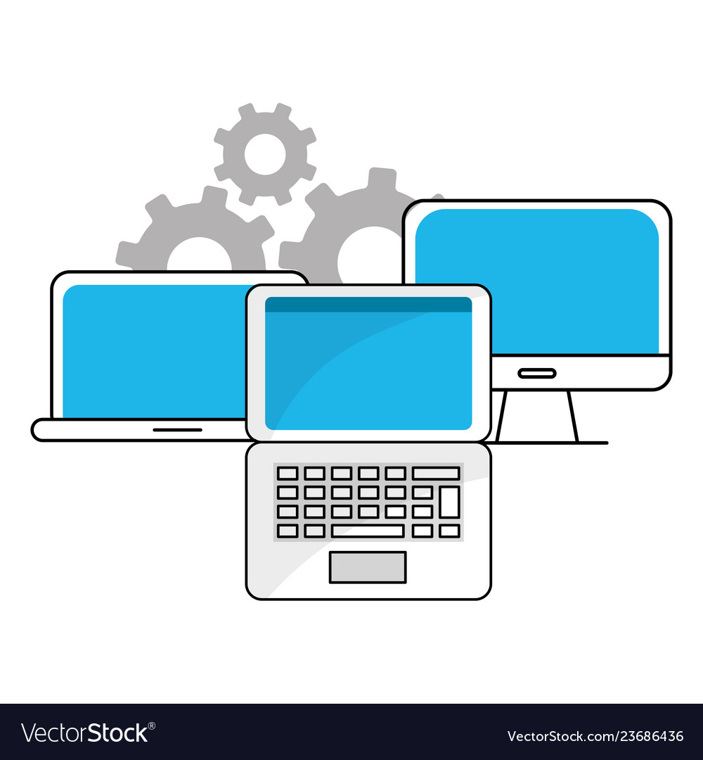Technology computing cartoon Royalty Free Vector Image