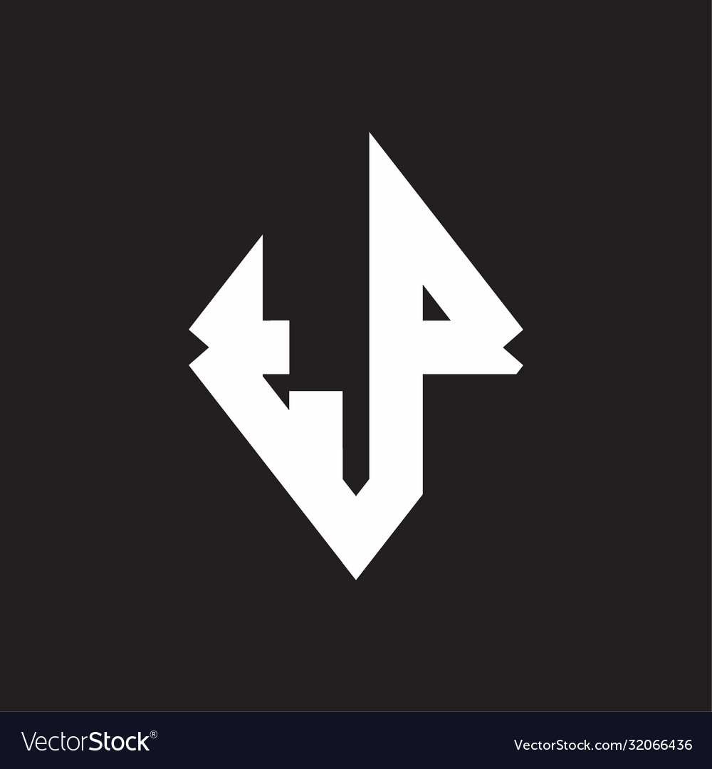 Tp logo monogram with sharp square design template
