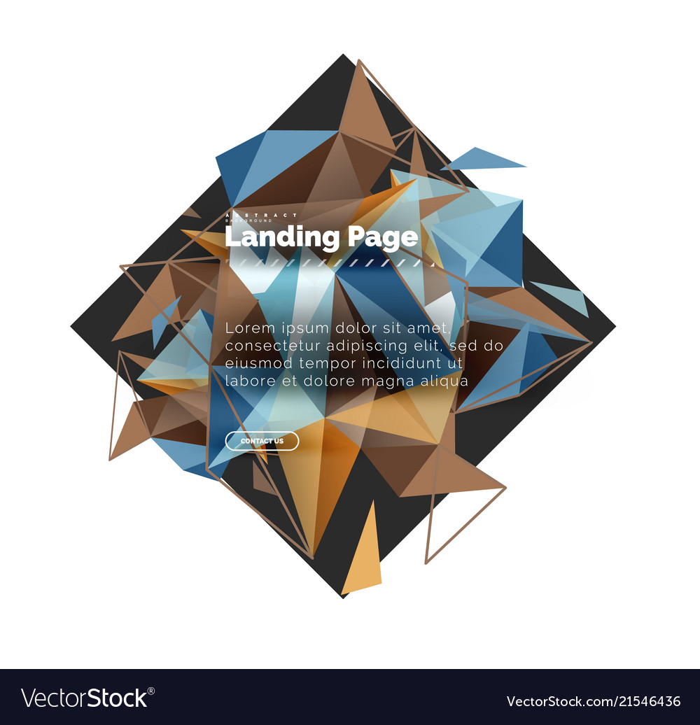 Triangular design abstract background landing Vector Image