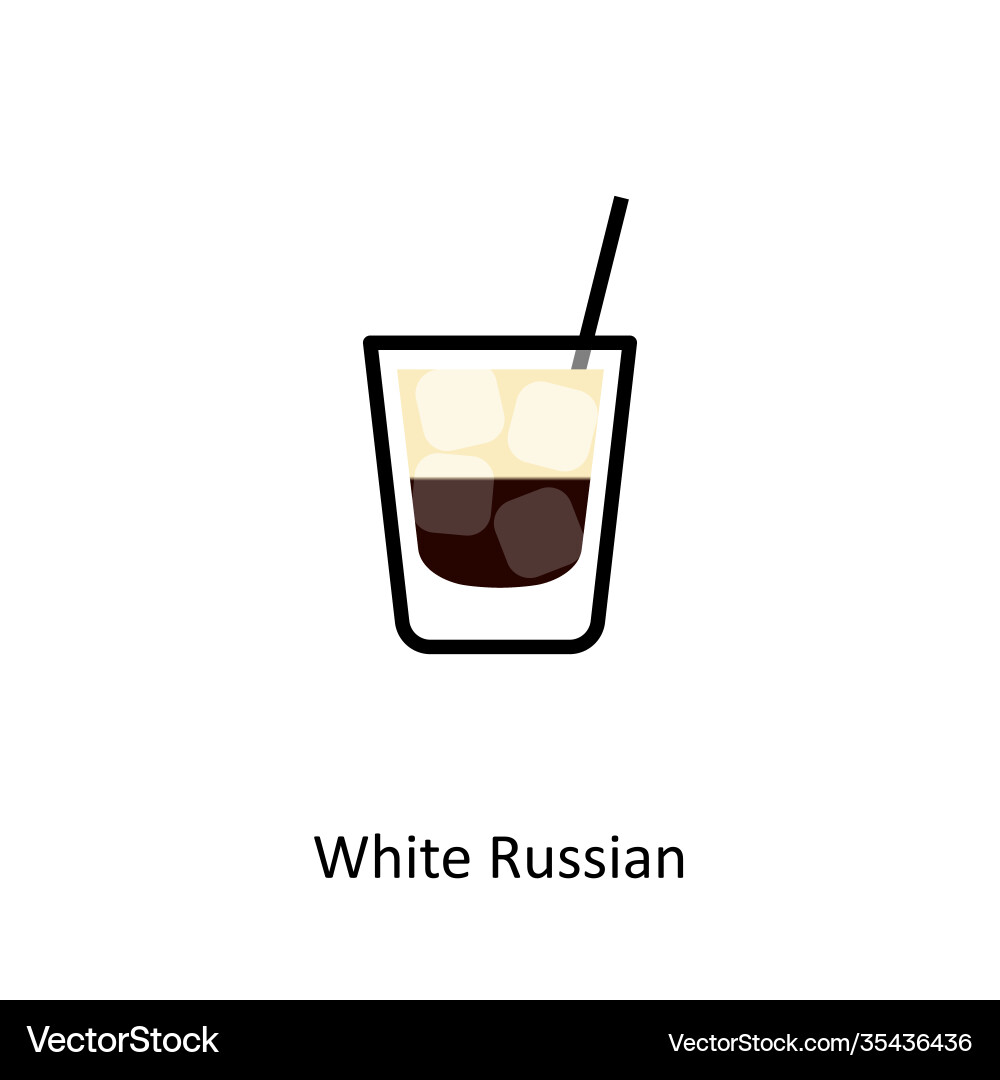 White russian cocktail icon in flat style Vector Image