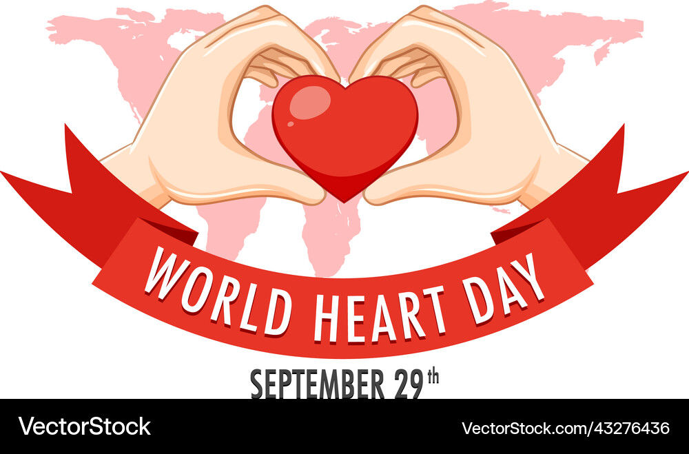 World heart day banner design Royalty Free Vector Image