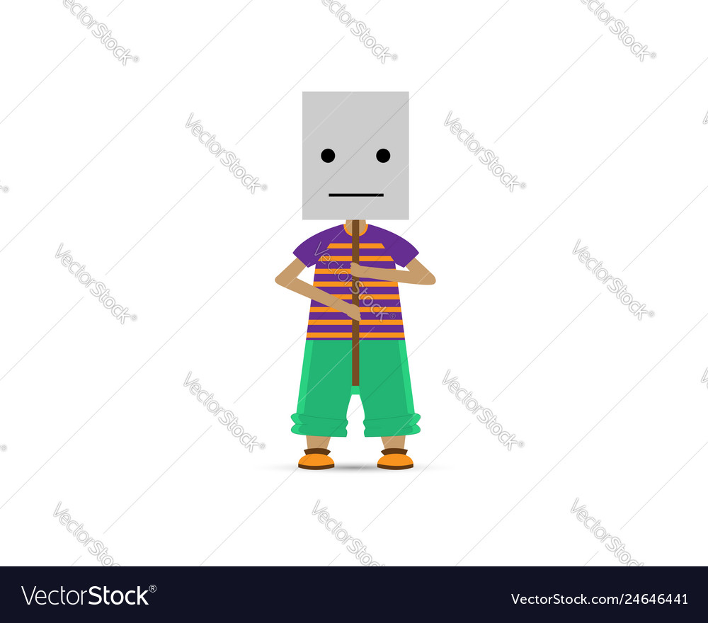 A man with mask of indifference emotions Vector Image