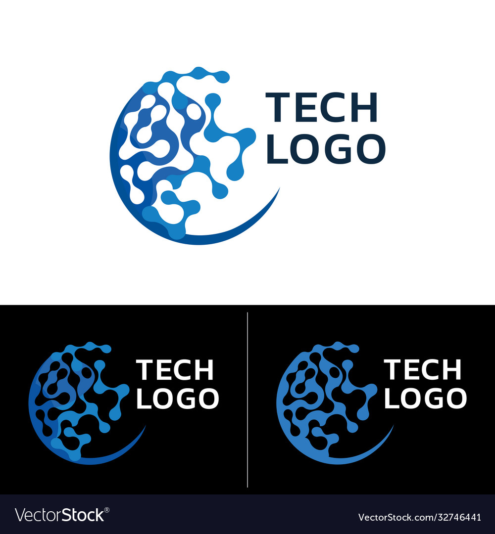 Abstract technology logo Royalty Free Vector Image
