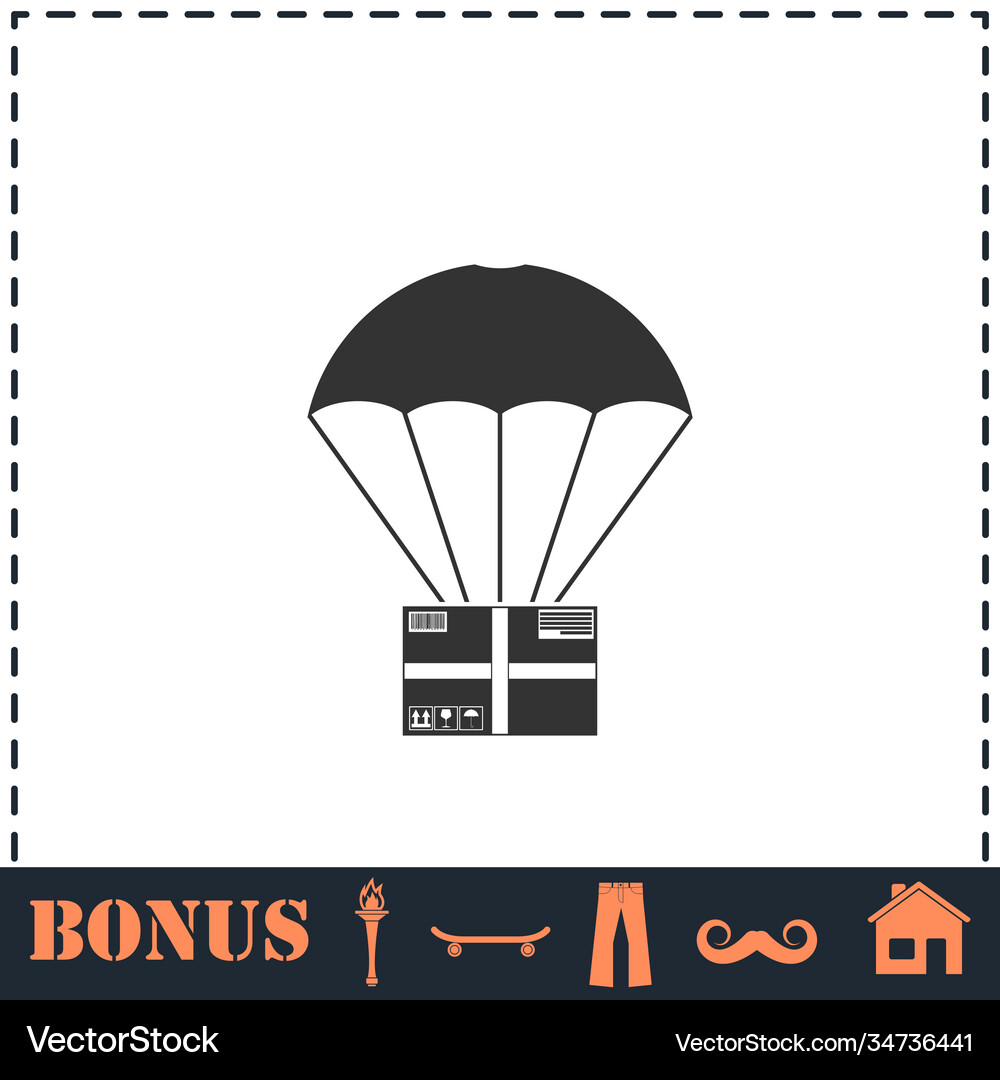 Aerial post delivery icon flat Royalty Free Vector Image
