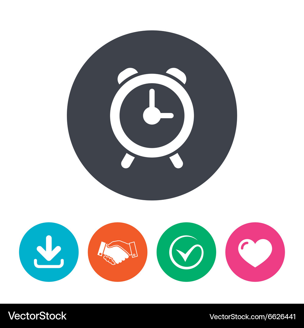 Alarm clock sign icon wake up symbol Royalty Free Vector