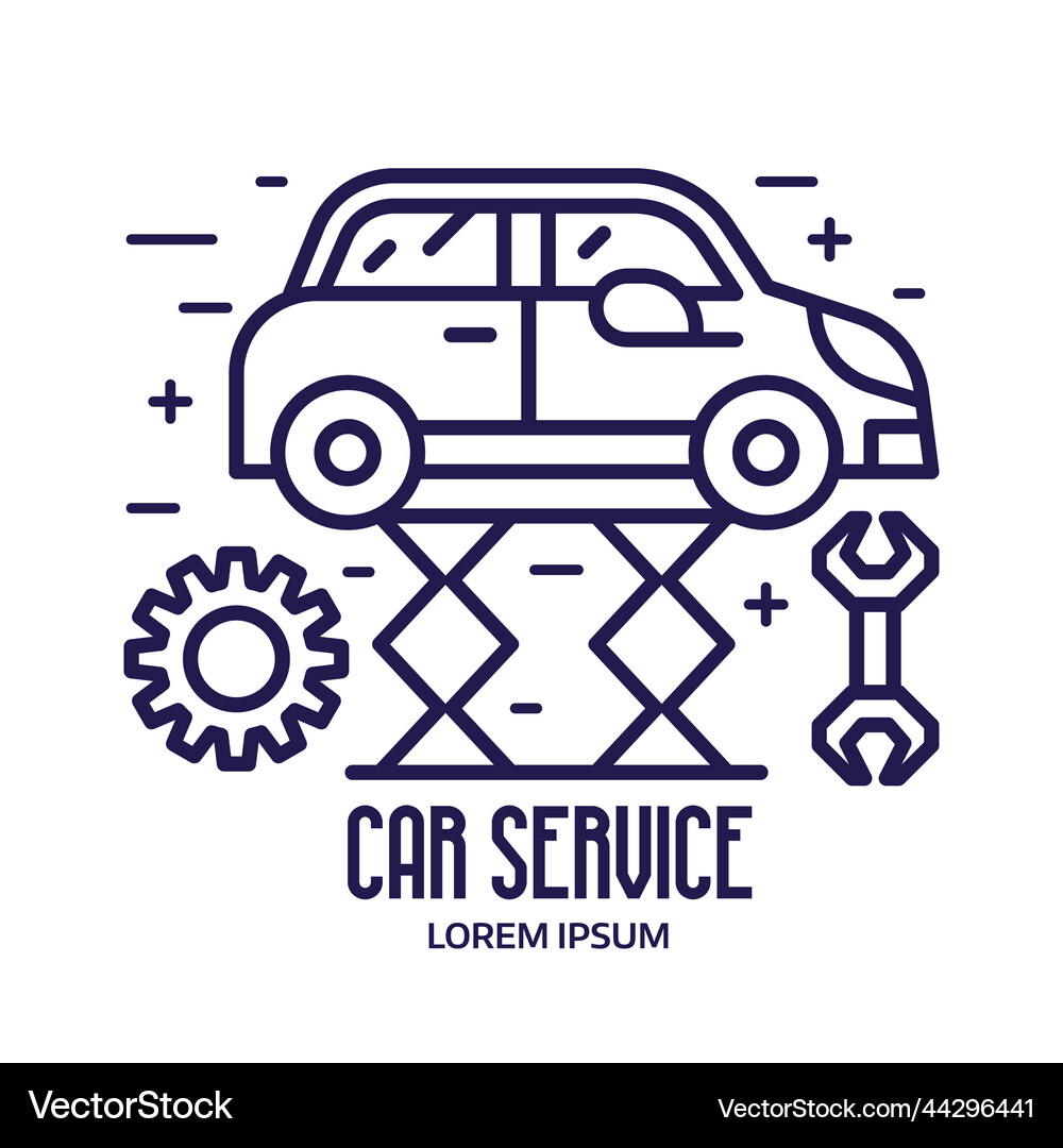 Car repair and diagnostics service line icon Vector Image