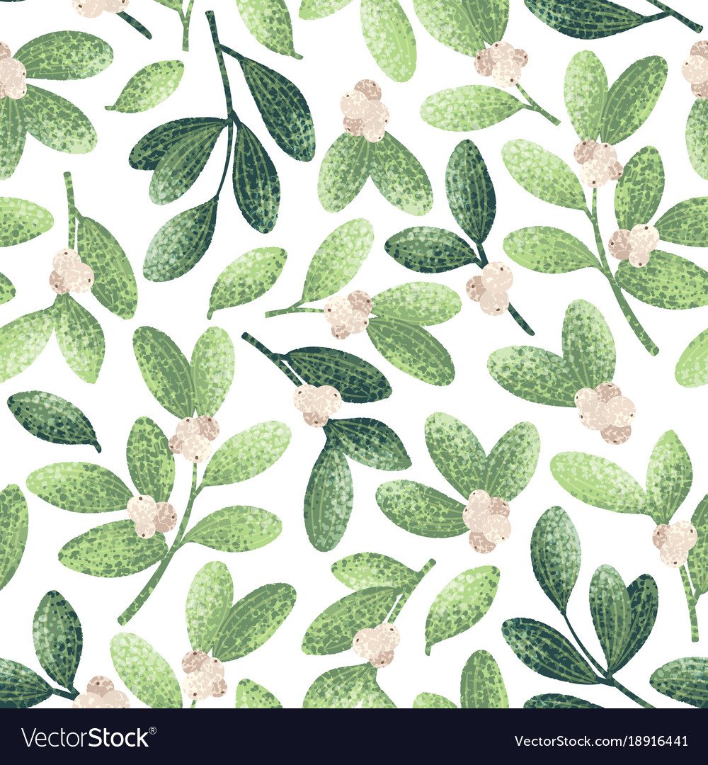 Christmas mistletoe pattern Royalty Free Vector Image