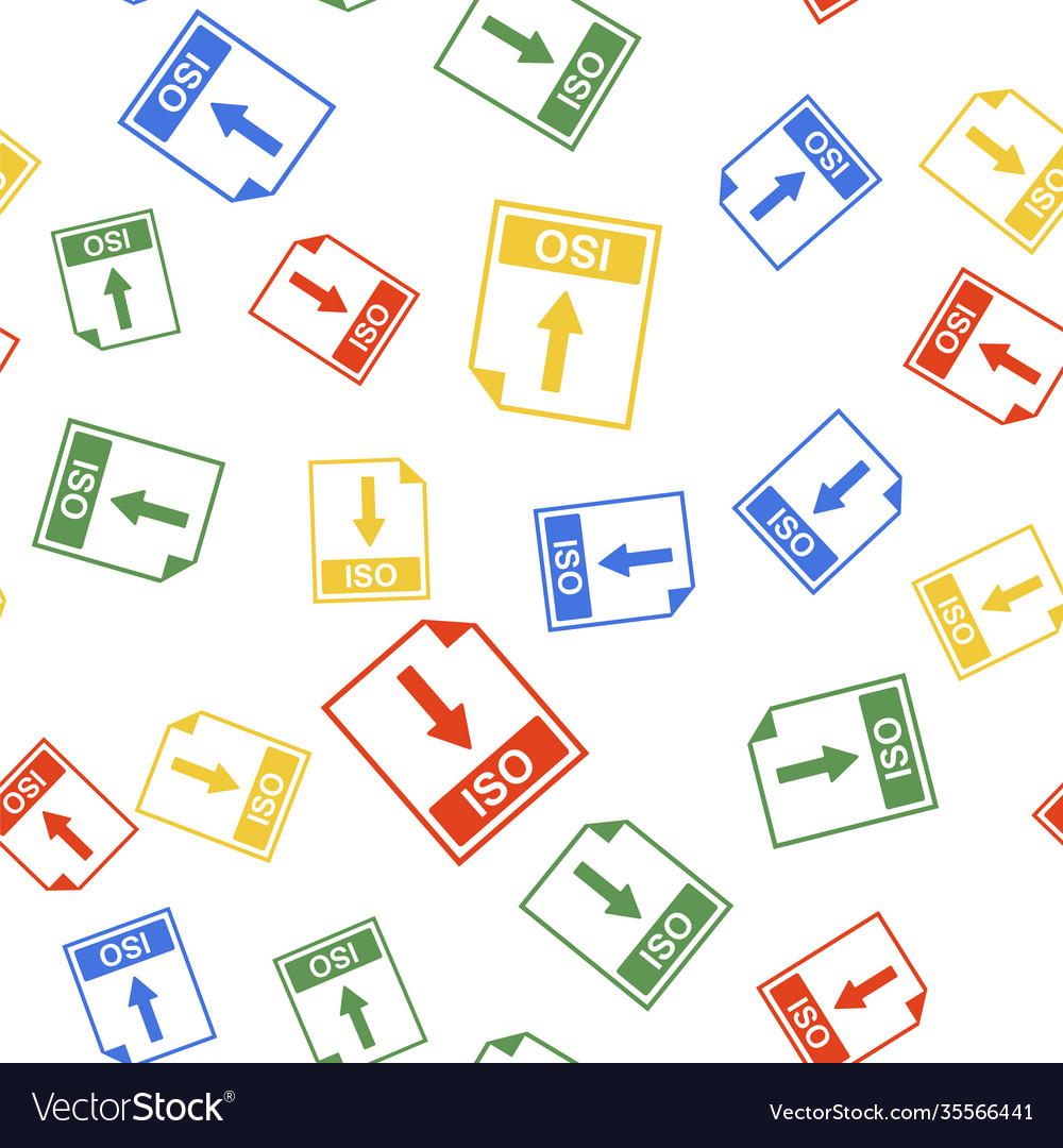 Color iso file document icon download iso button Vector Image