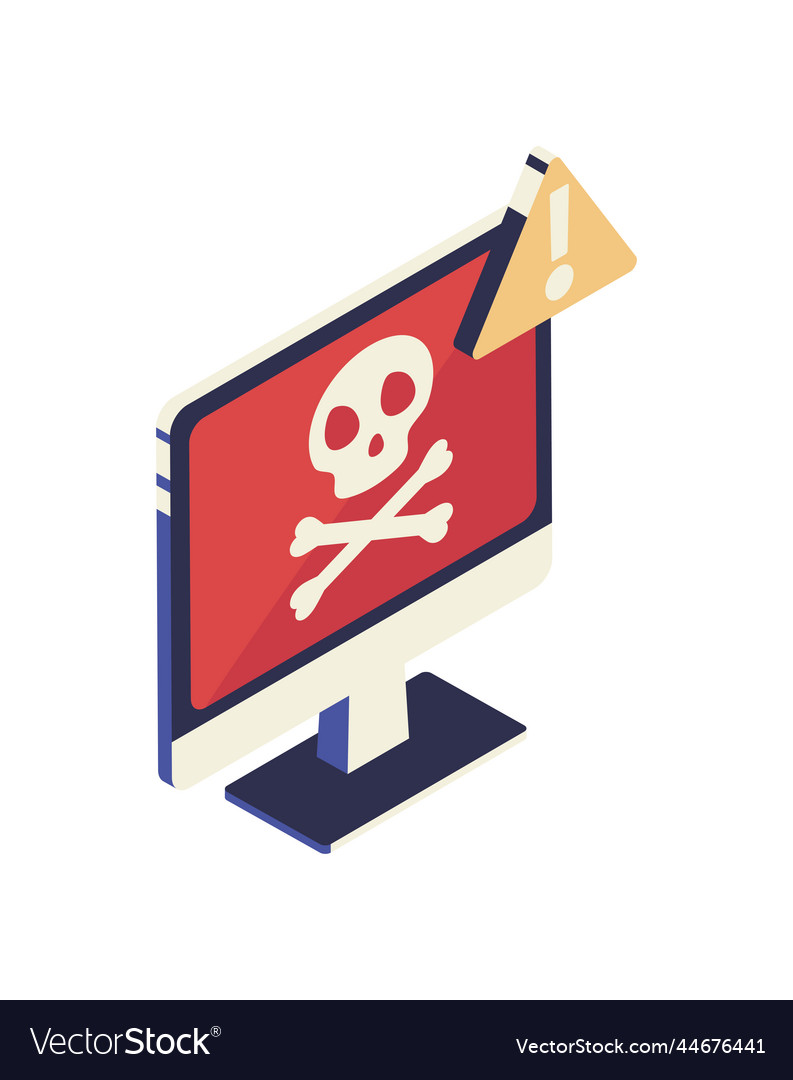 Cyber security computer alert Royalty Free Vector Image