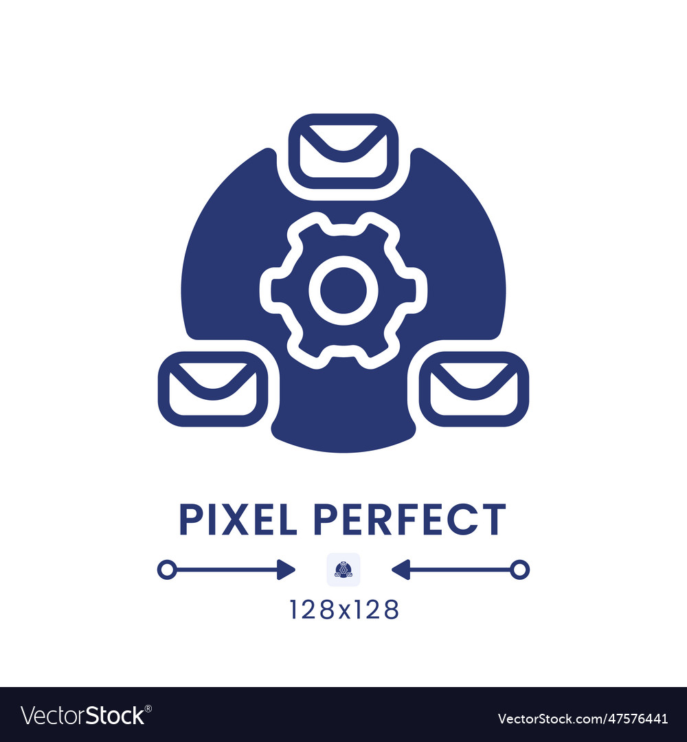 Email management black solid desktop icon Vector Image