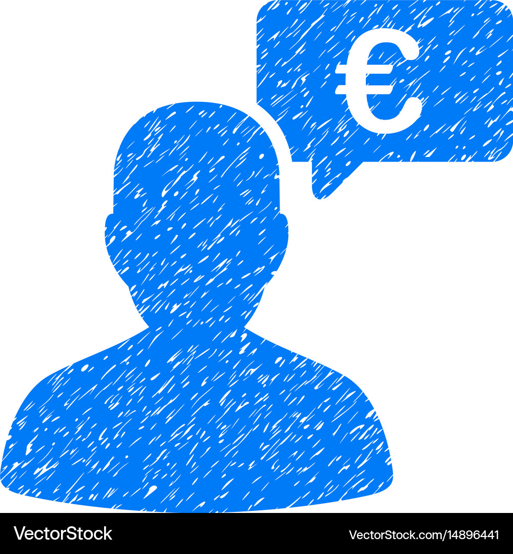 Euro user opinion grunge icon Royalty Free Vector Image