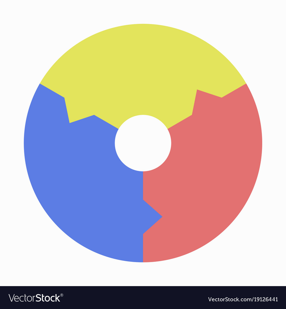 Flat icon on stylish background pie chart Vector Image