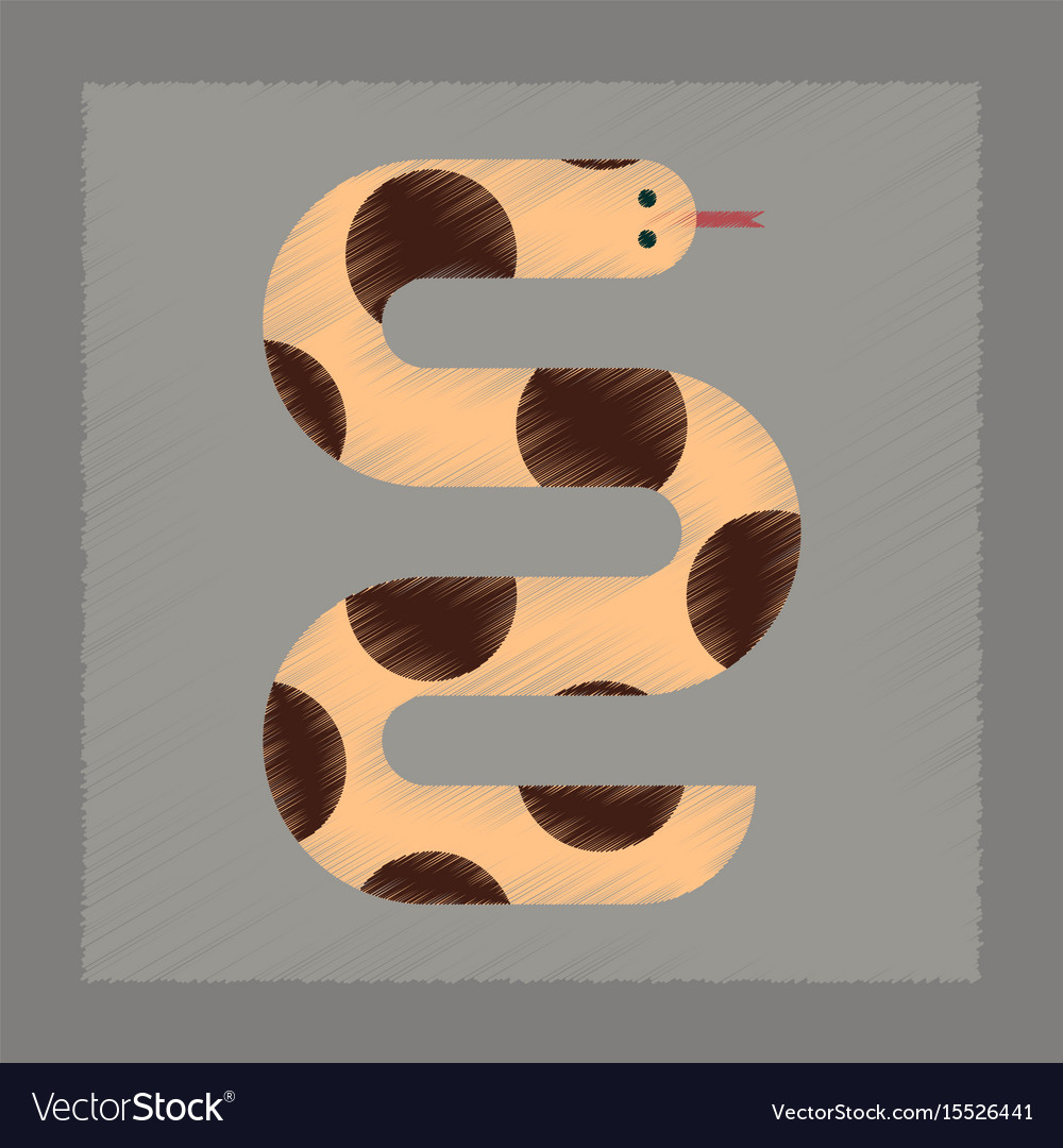 Flat shading style icon wildlife snake Royalty Free Vector
