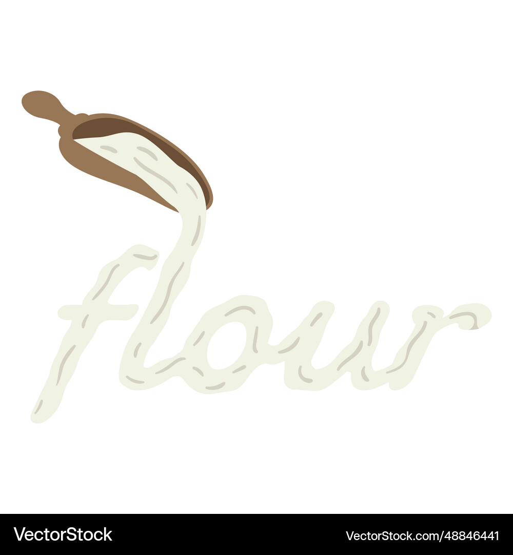 Flour food ingredient quote Royalty Free Vector Image