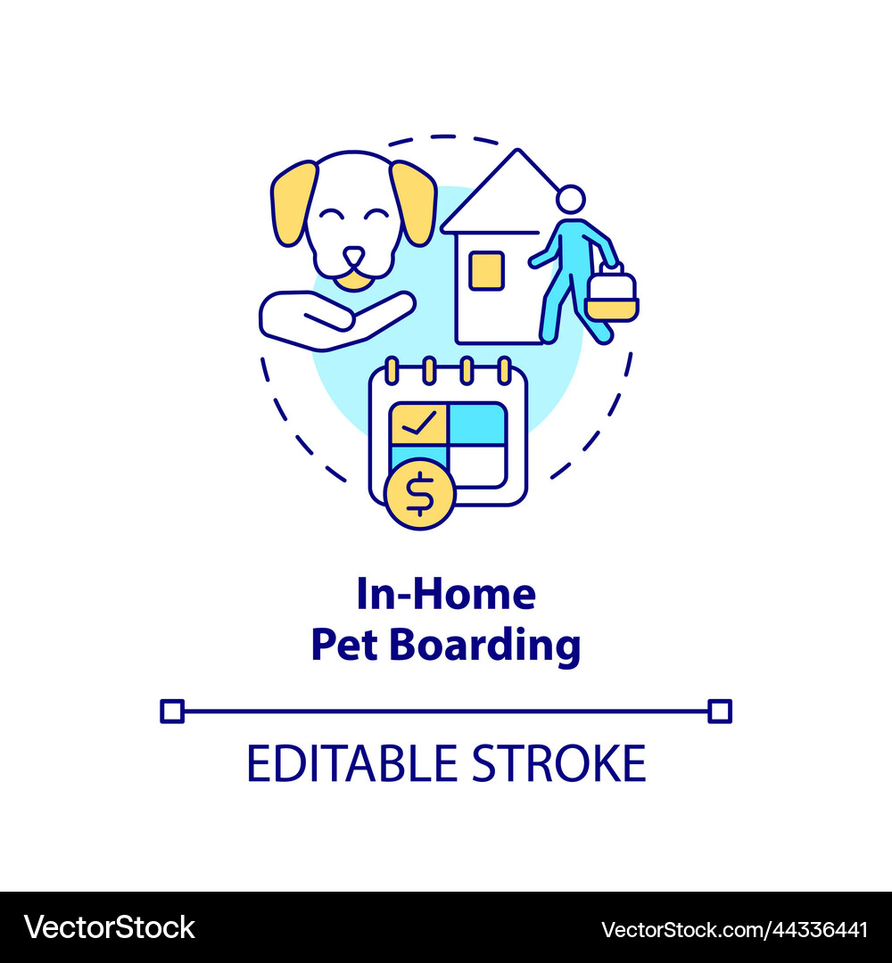 In-home pet boarding option concept icon Vector Image