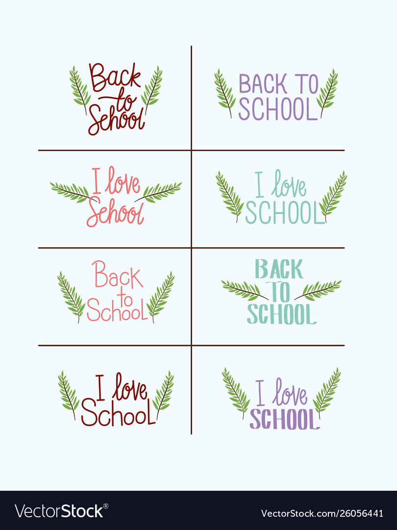 Love and back to school messages with leafs crown Vector Image