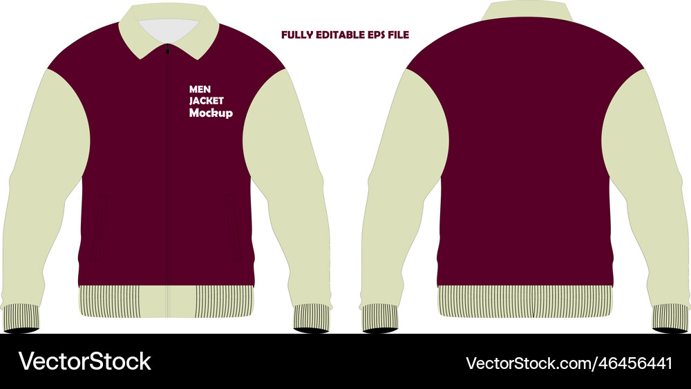 Men jacket mockup Royalty Free Vector Image - VectorStock