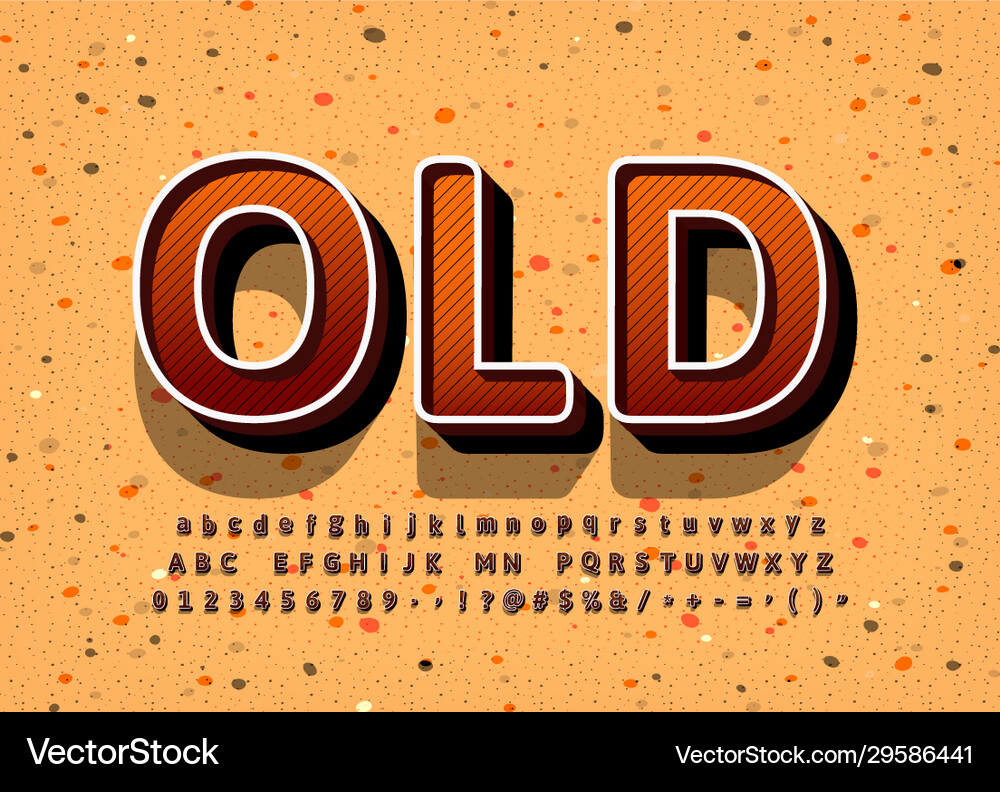 Old vintage display font design alphabet letters Vector Image