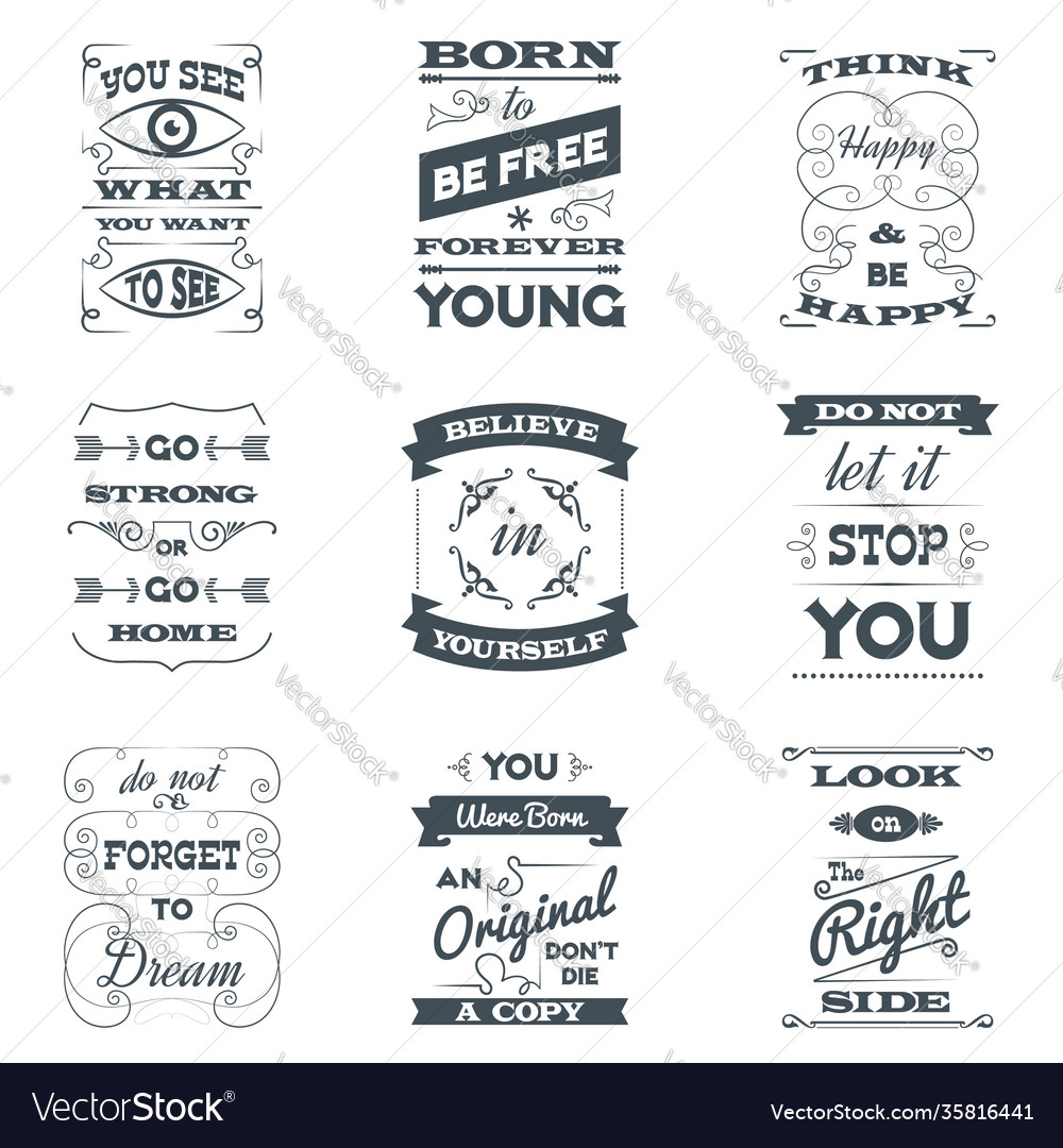 Quotes typography set Royalty Free Vector Image