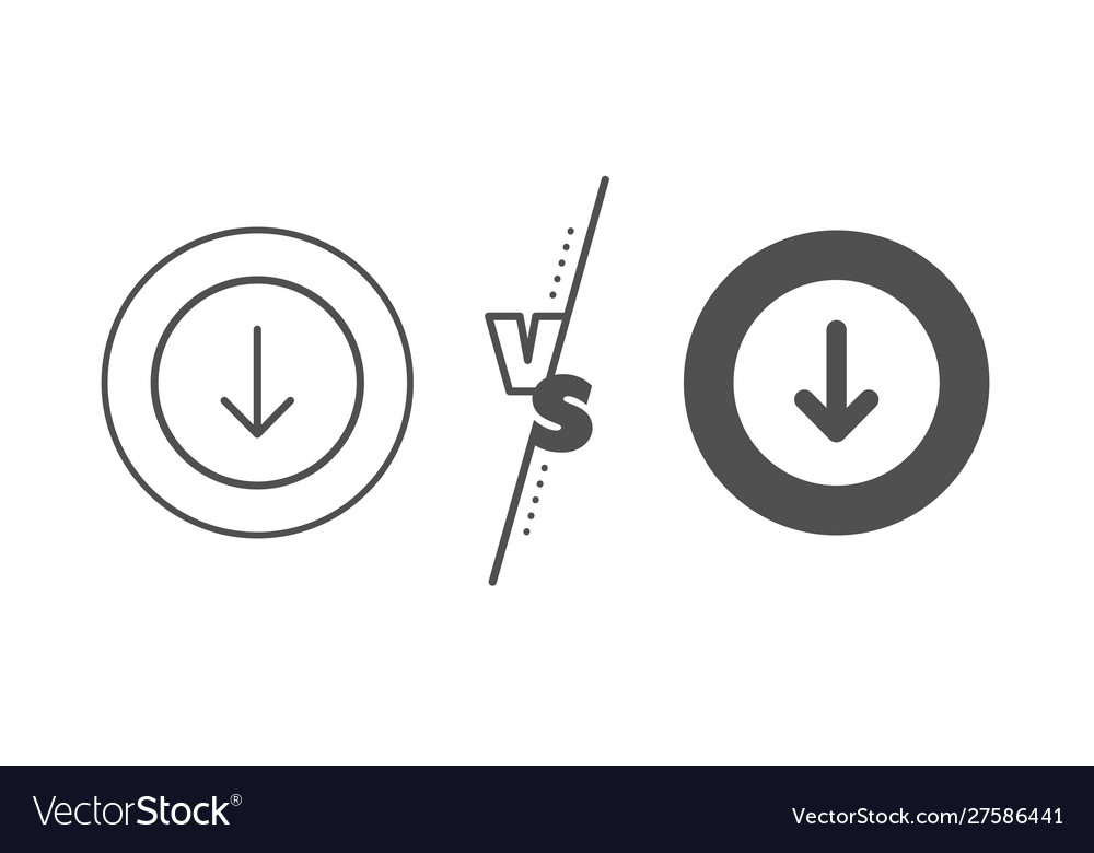 Scroll down button line icon scrolling screen Vector Image