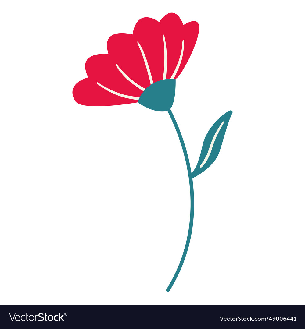 Spring flower leaf flat Royalty Free Vector Image