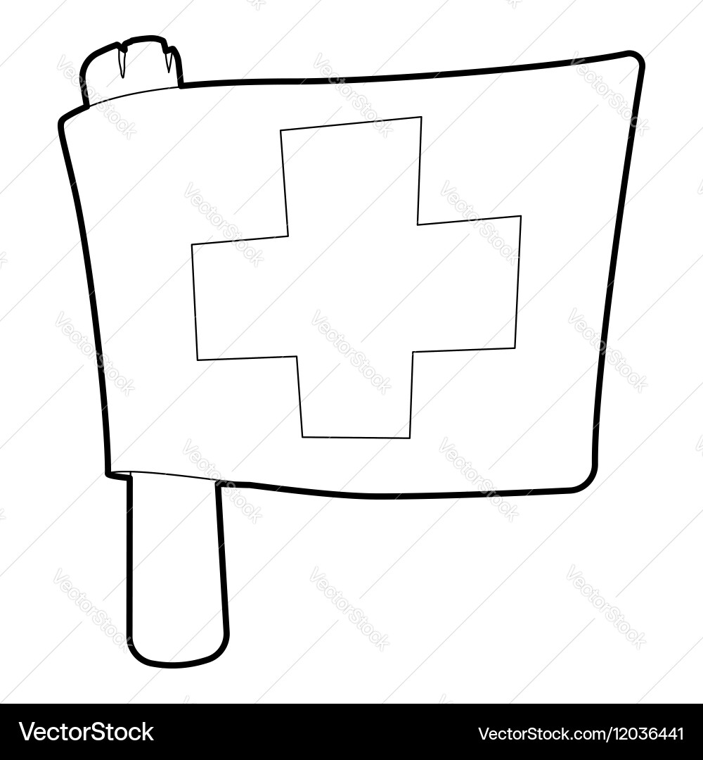 Switzerland flag icon outline style Royalty Free Vector