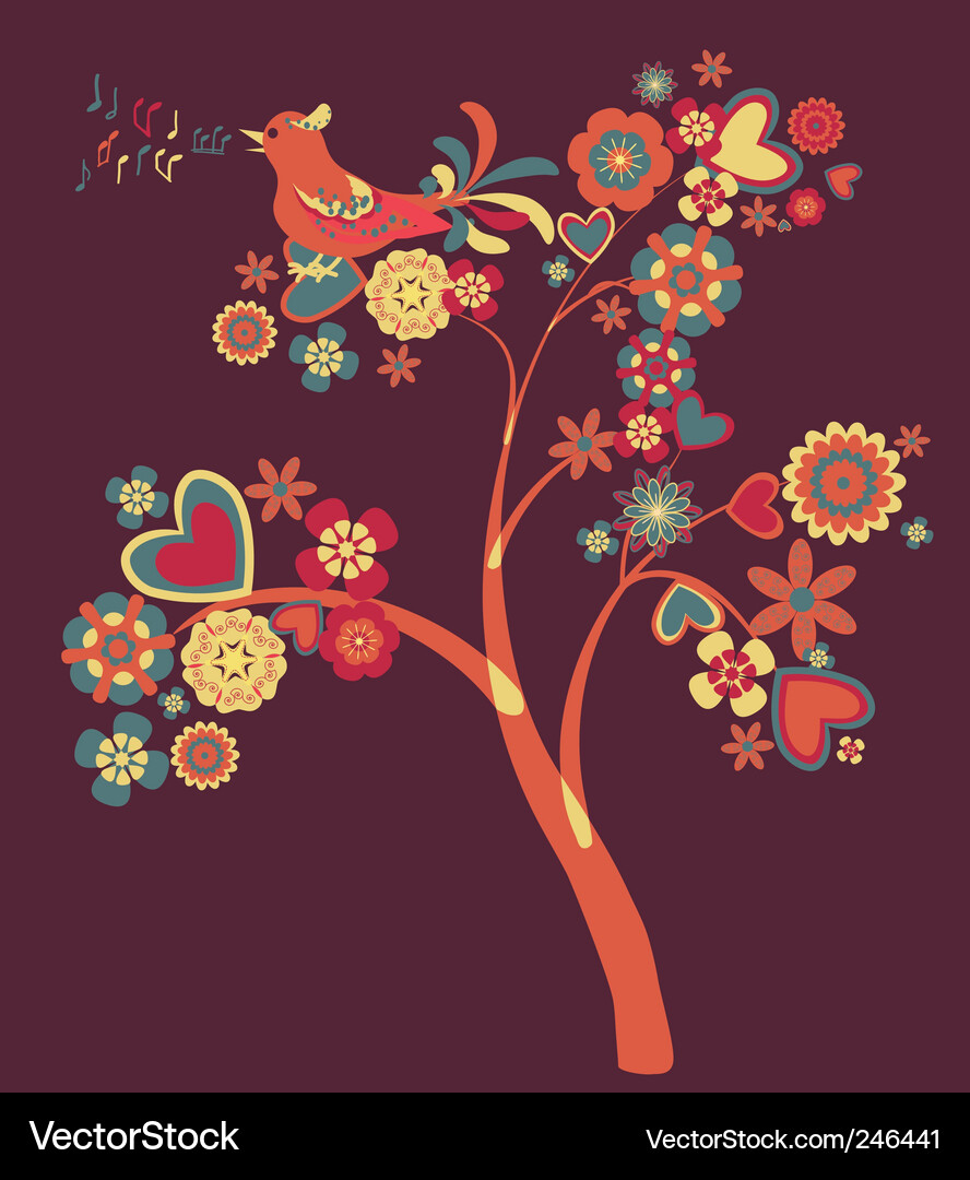 Tree flowers Royalty Free Vector Image - VectorStock