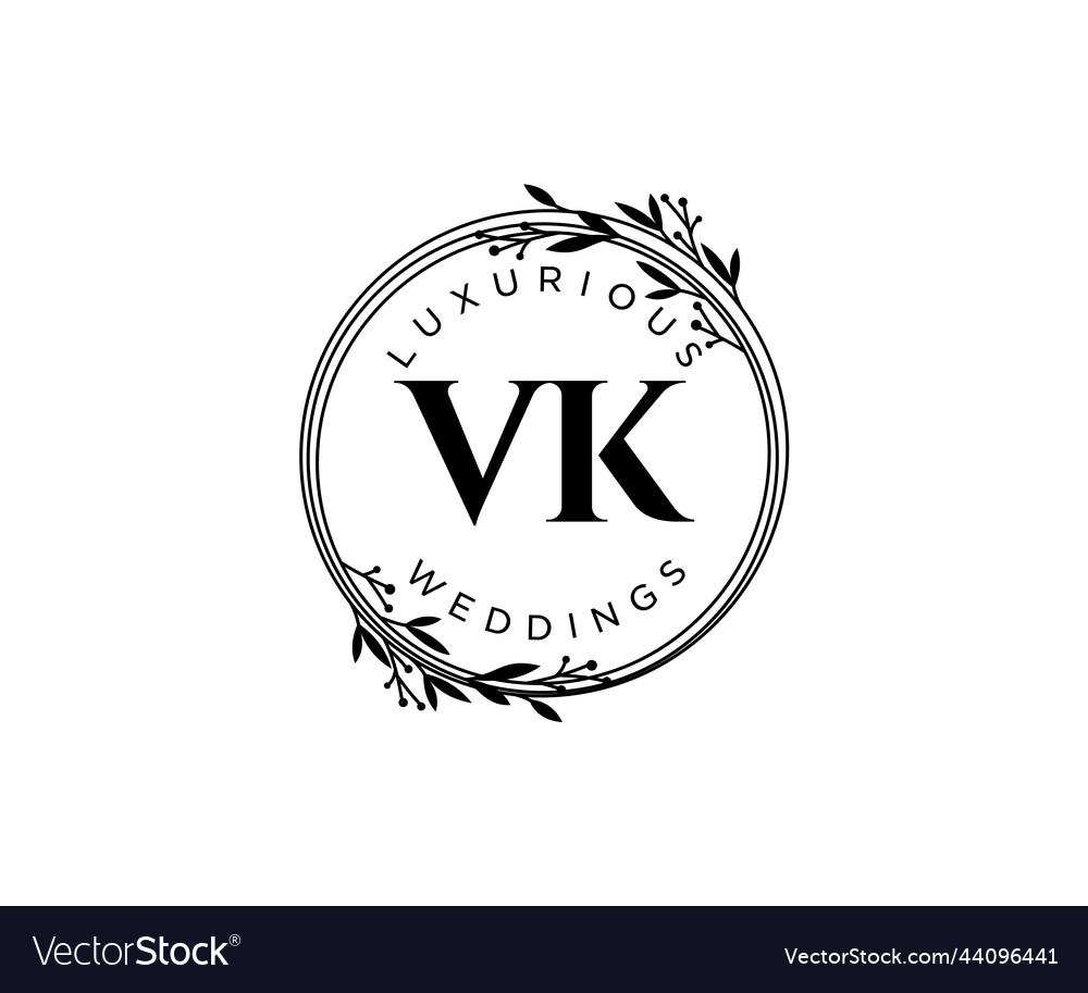 Vk initials letter wedding monogram logos Vector Image