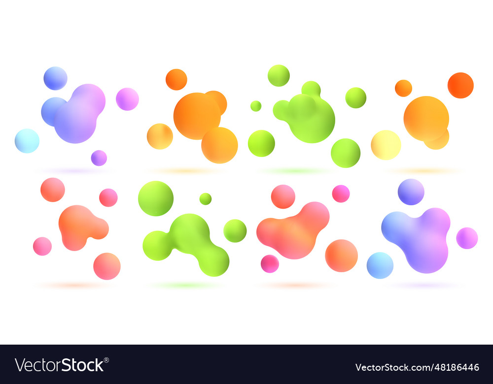 3d abstract blobs set Royalty Free Vector Image