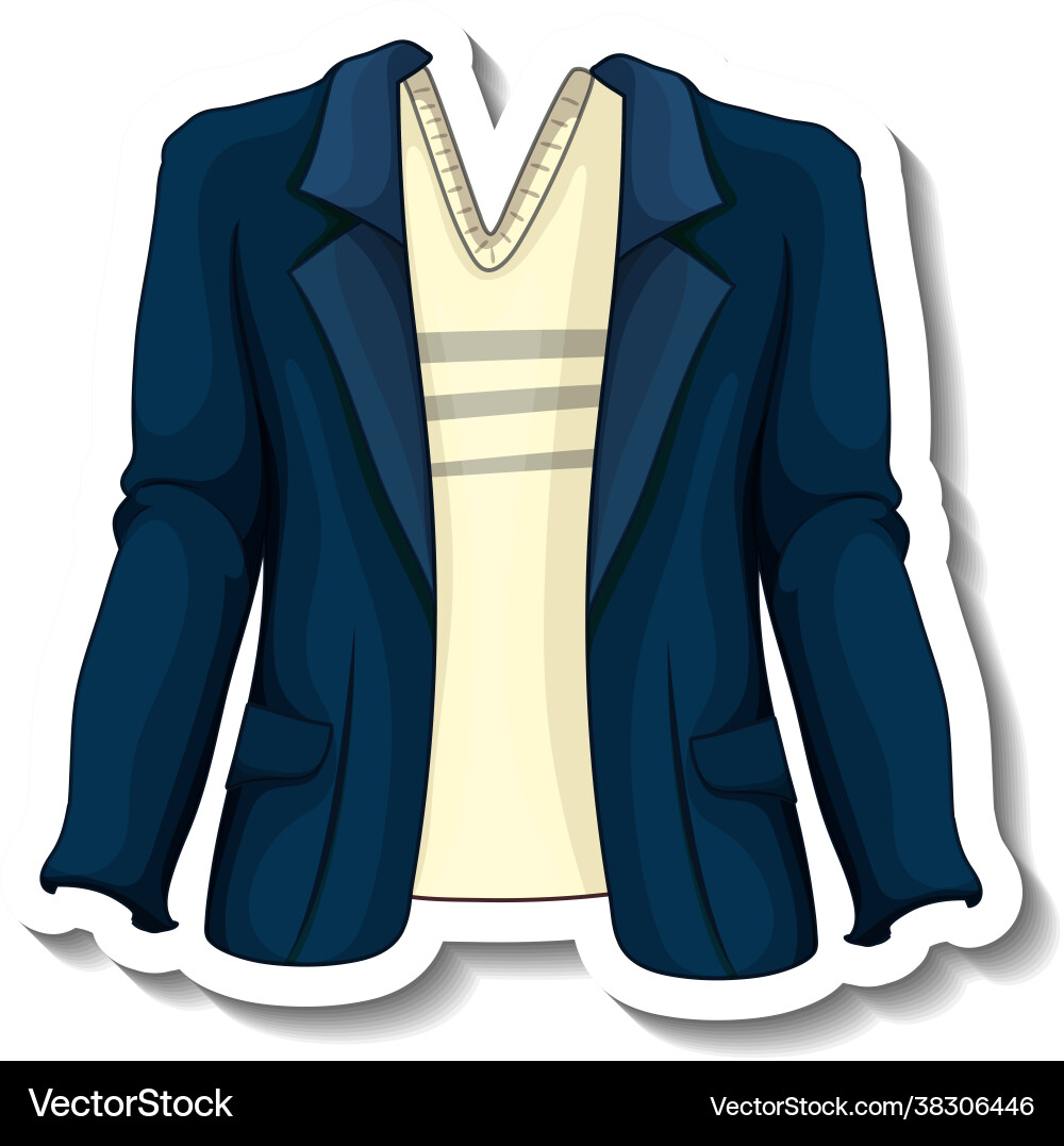 A sticker template with mens shirt isolated Vector Image