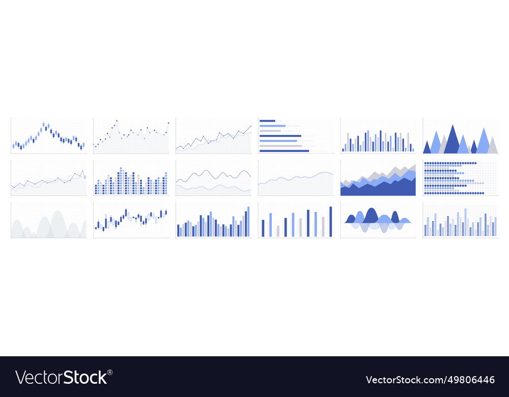Business graphs and charts icons business Vector Image
