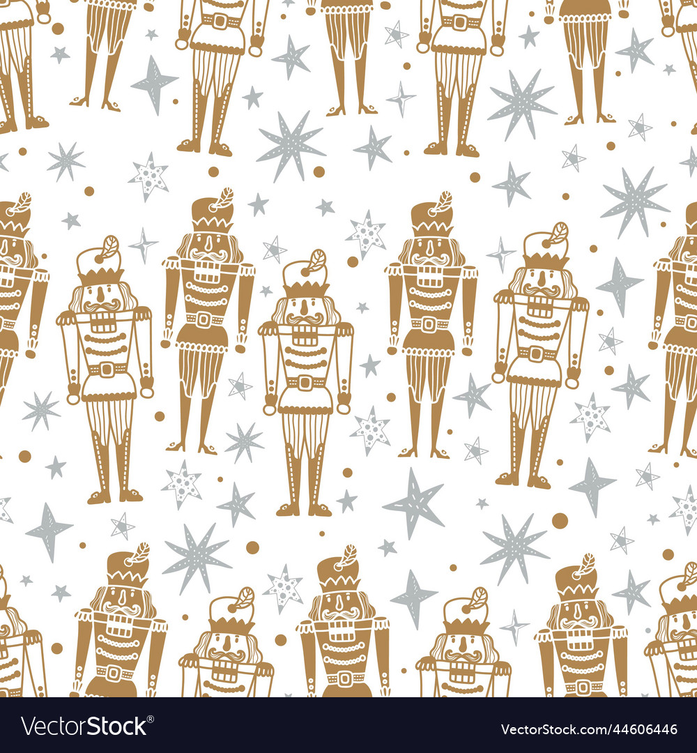 Christmas seamless nutcracker pattern Royalty Free Vector