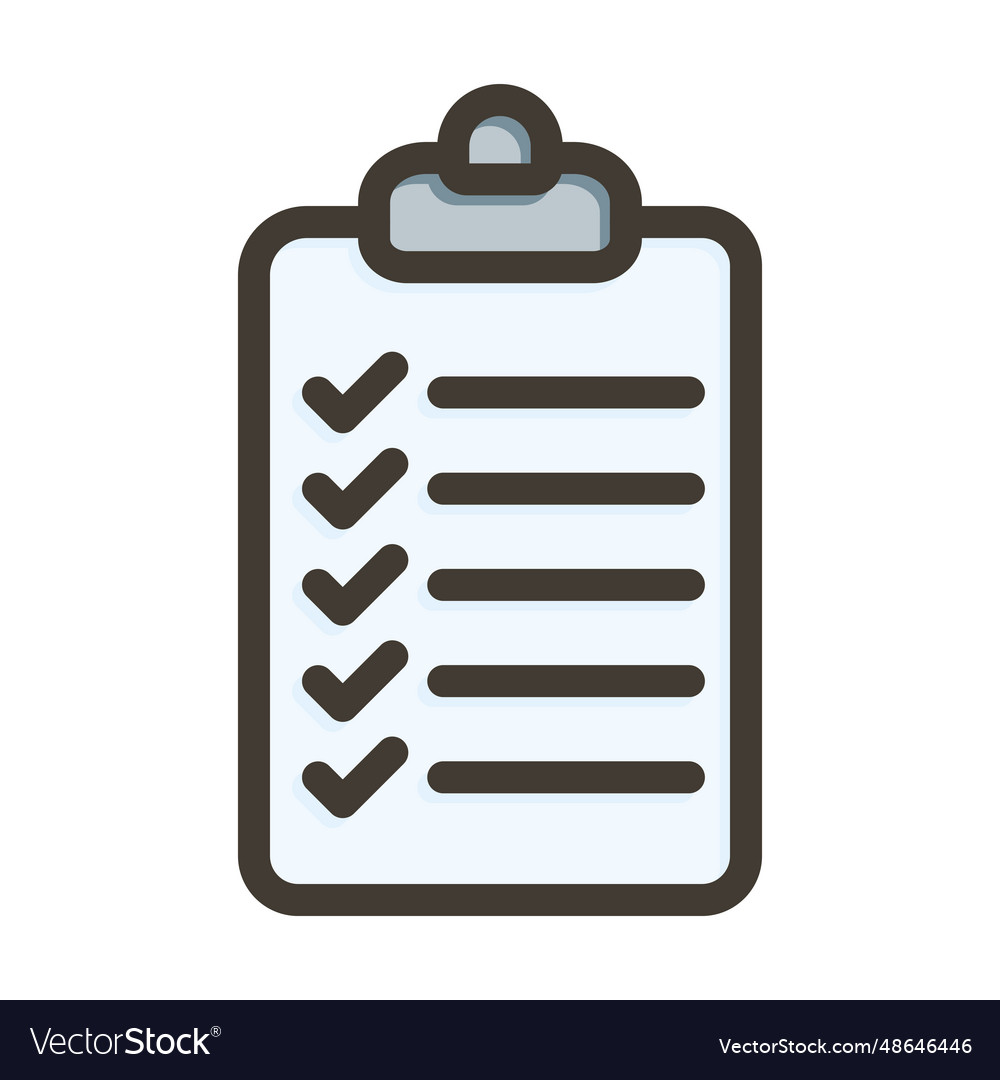 Clipboard thick line filled colors for personal Vector Image