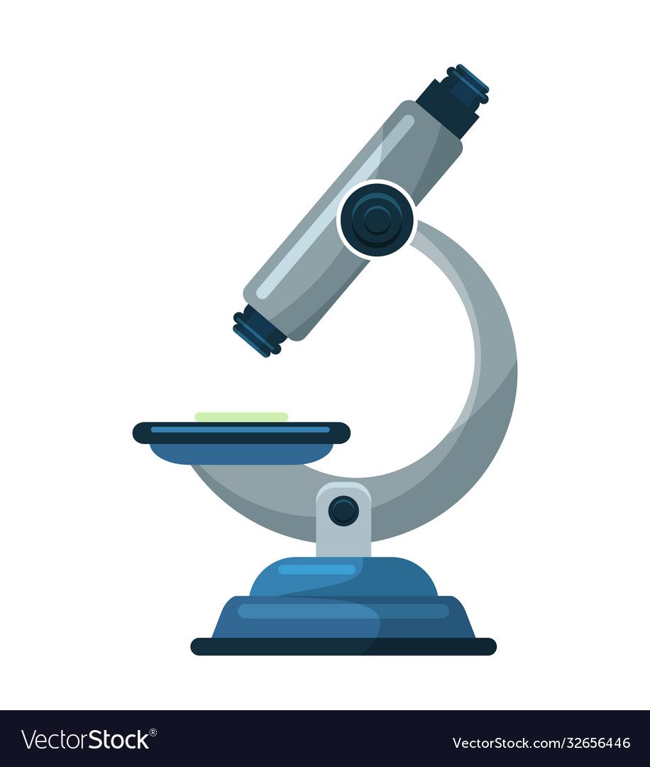 Laboratory microscope flat Royalty Free Vector Image