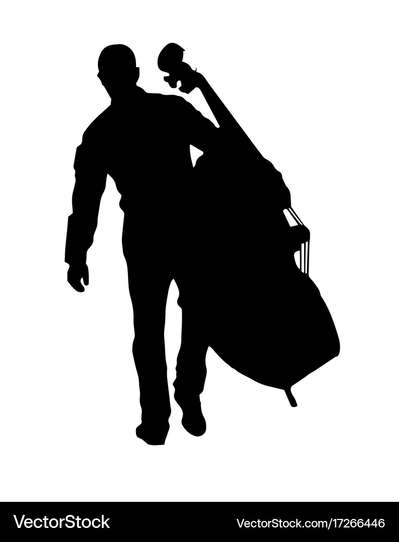 Musician holding the big cello Royalty Free Vector Image