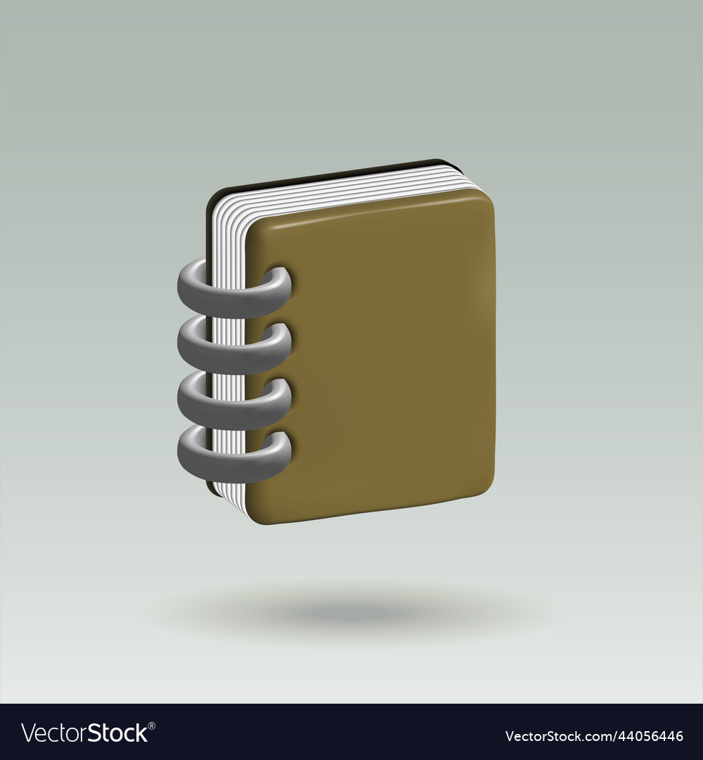 Notebook 3d icon office 3d Royalty Free Vector Image