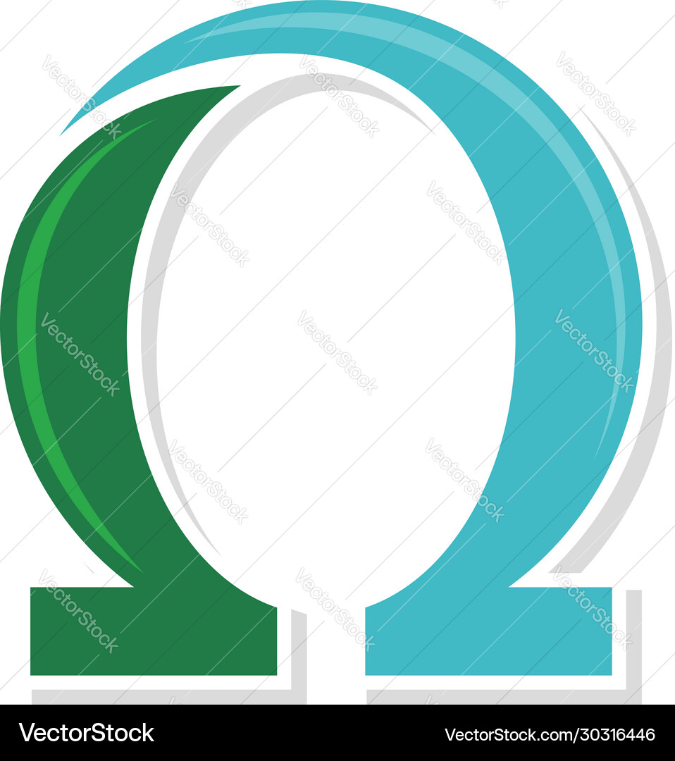 Omega symbol logo template design eps 10 Vector Image