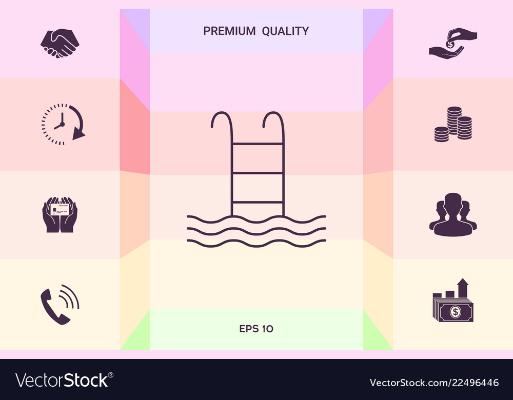 Pool icon symbol graphic elements Royalty Free Vector Image