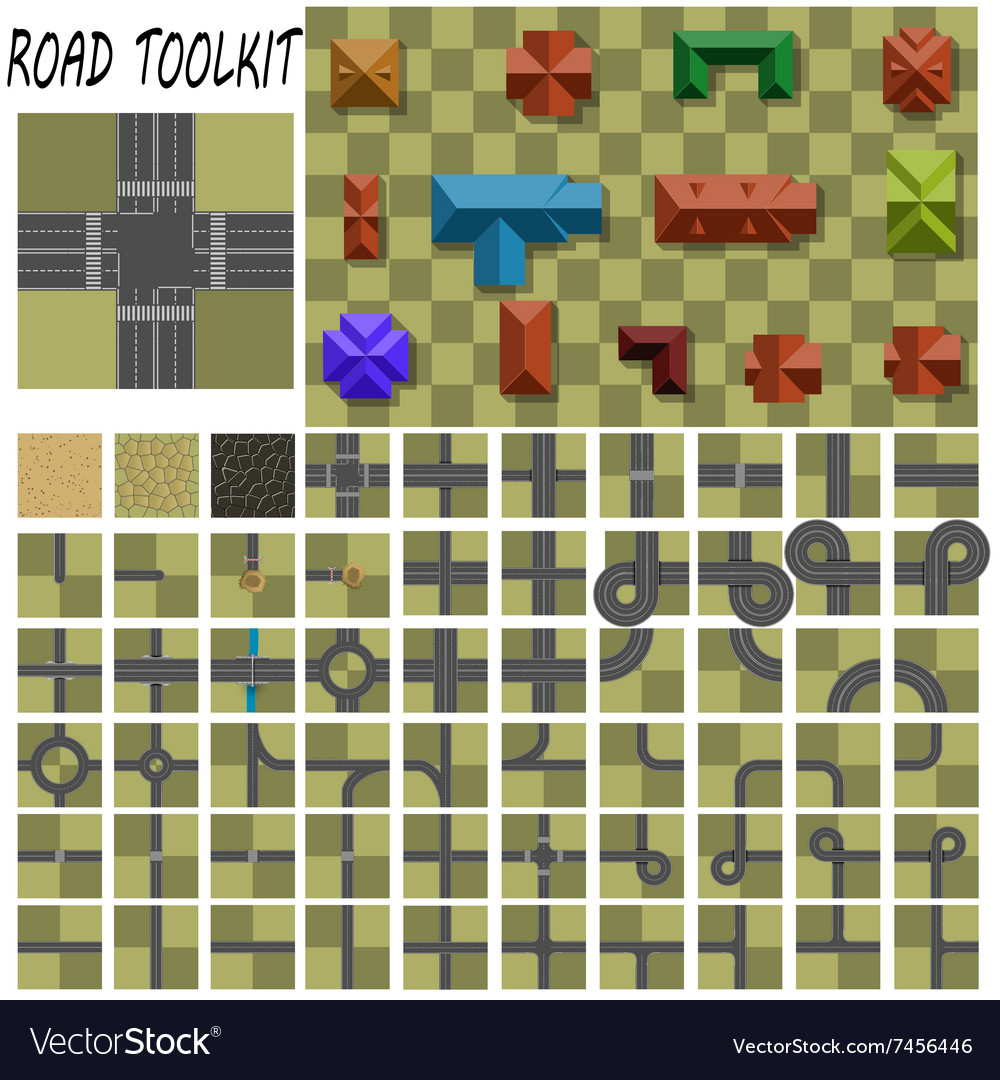 Road construction kit Royalty Free Vector Image