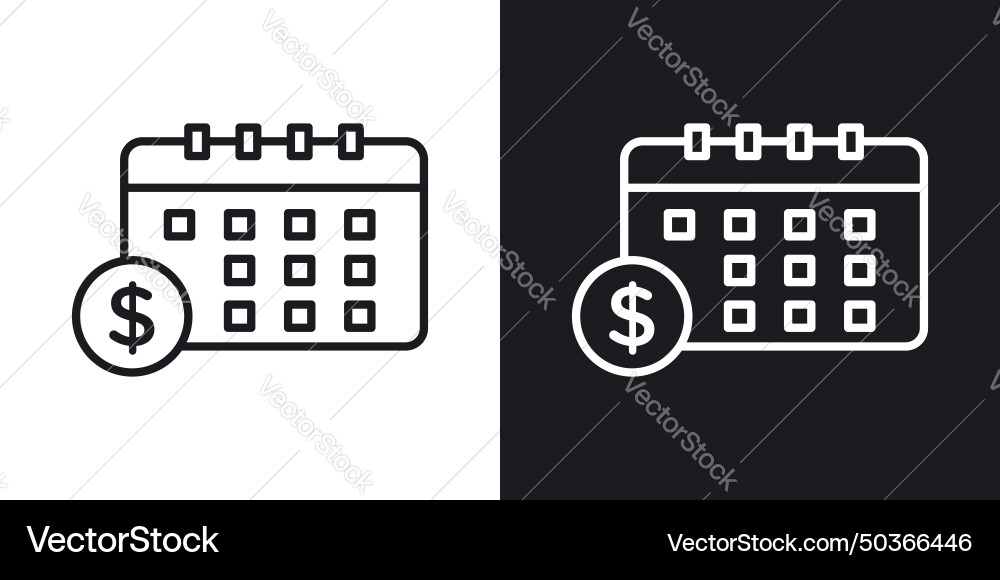 Salary day icon set payment paid calender Vector Image