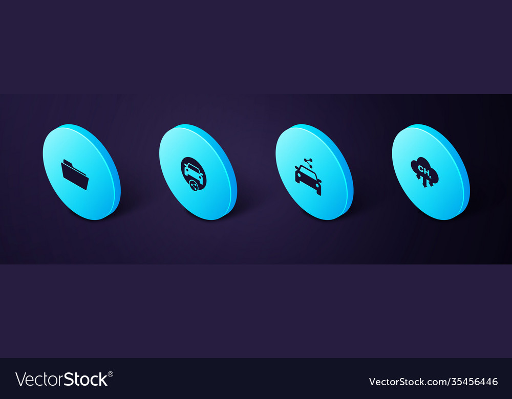 Set isometric methane emissions reduction car Vector Image Set isometric methane emissions reduction car Vector Image