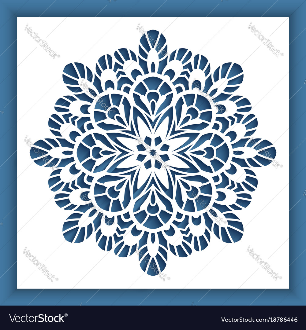 Square panel with cutout round pattern Royalty Free Vector