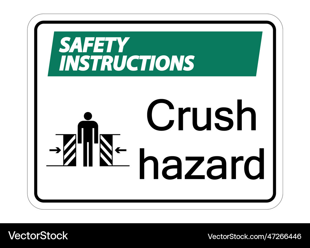 Symbol safety instructions crush hazard sign Vector Image