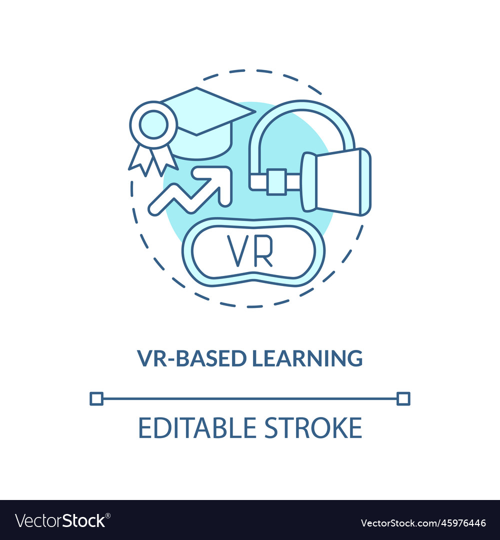 Vr based learning turquoise concept icon Vector Image