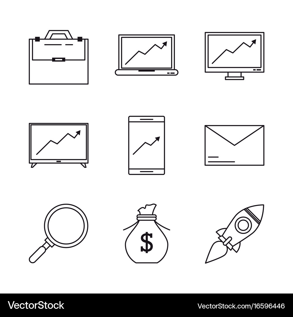 White background with monochrome icons related Vector Image