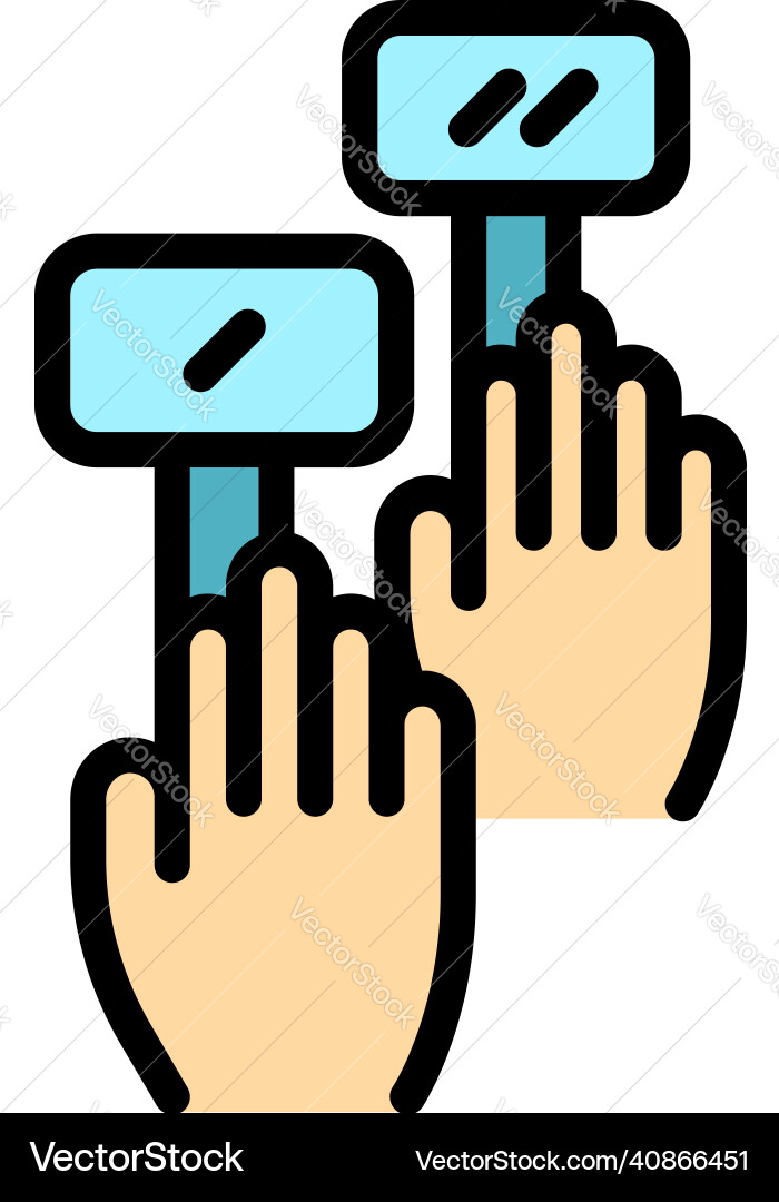 Auction bids icon color outline Royalty Free Vector Image