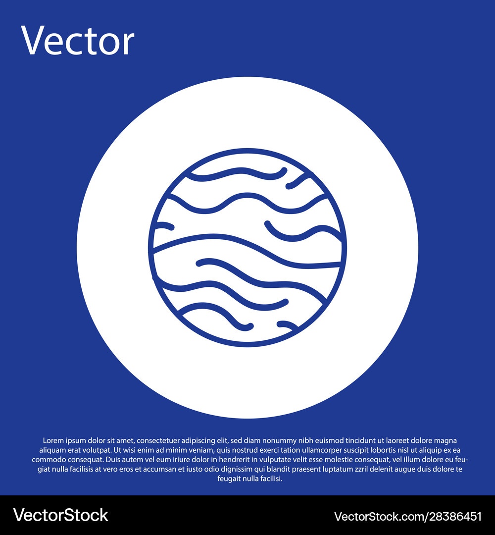 Blue line planet venus icon isolated on Royalty Free Vector