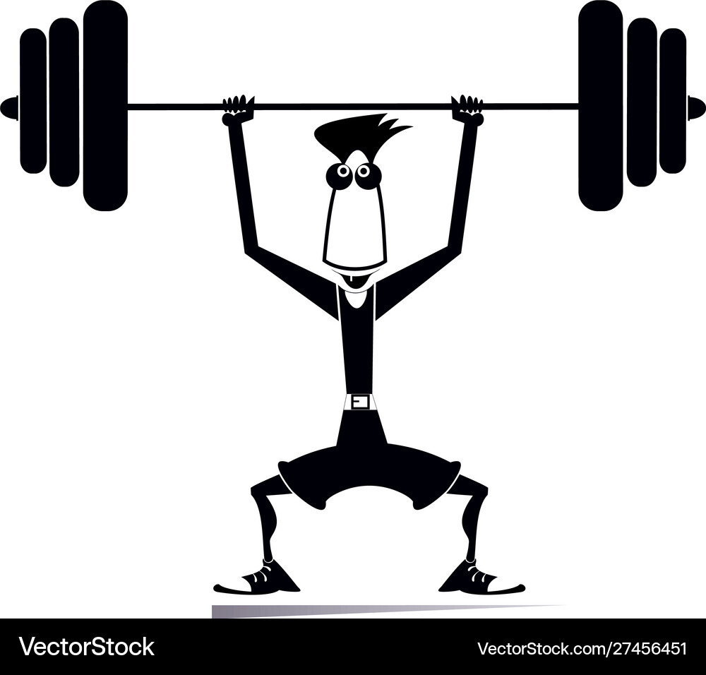 Cartoon man weightlifter isolated Royalty Free Vector Image