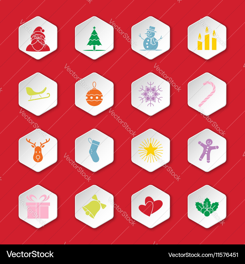 Christmas and new year icon set Royalty Free Vector Image
