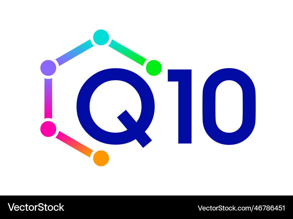 Coenzyme q10 symbol icon logo concept Royalty Free Vector
